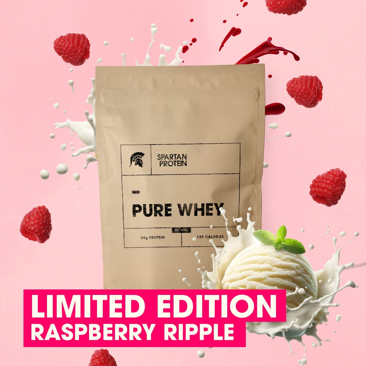 Limited Edition: Raspberry Ripple Pure Whey – Spartan Protein